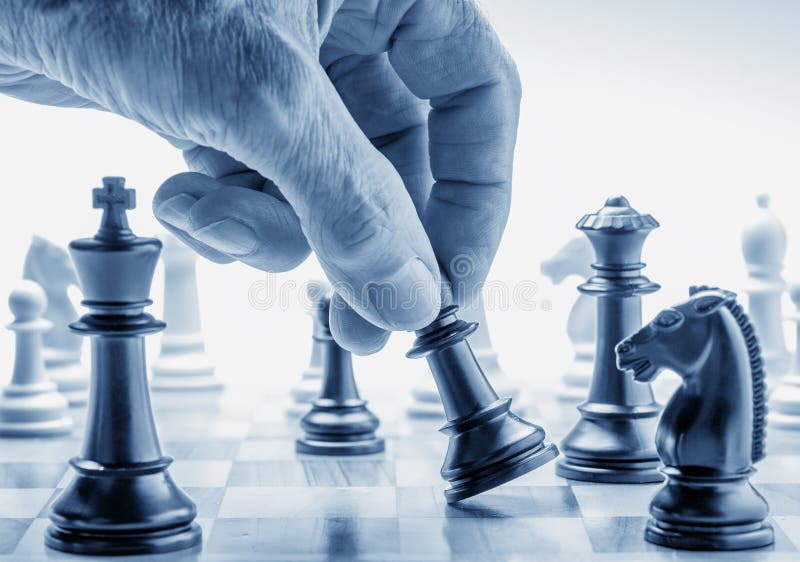 Hand Moving A Chess Piece On Board Royalty Free Stock Images - Image ...