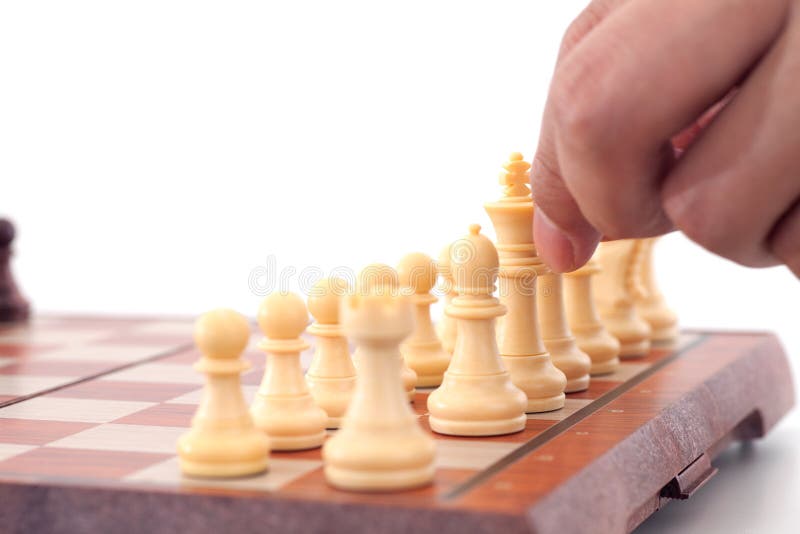 A Hand is Moving a Chess Piece on the Chessboard Stock Photo - Image of ...