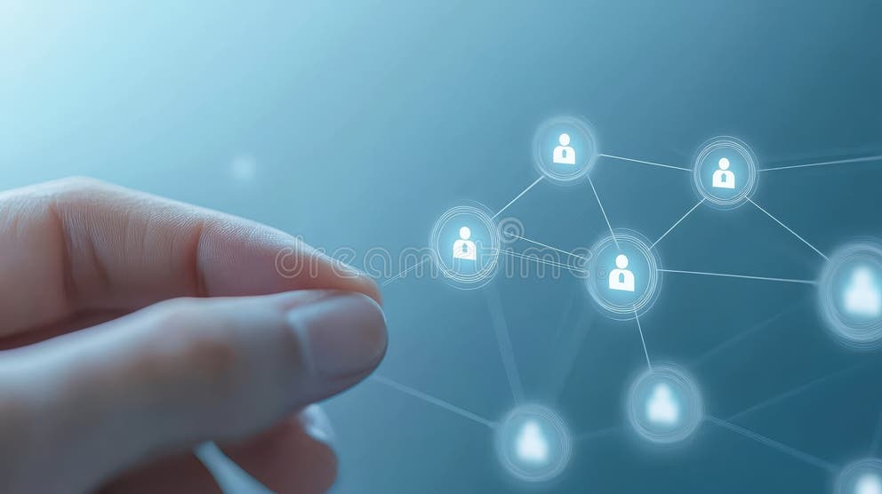 Hand Navigating a Fingerprinted Network of Social Icons, Exploring ...