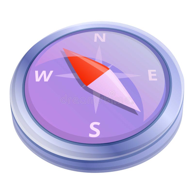 Navigation Compass Icon, Cartoon Style Stock Vector - Illustration of ...