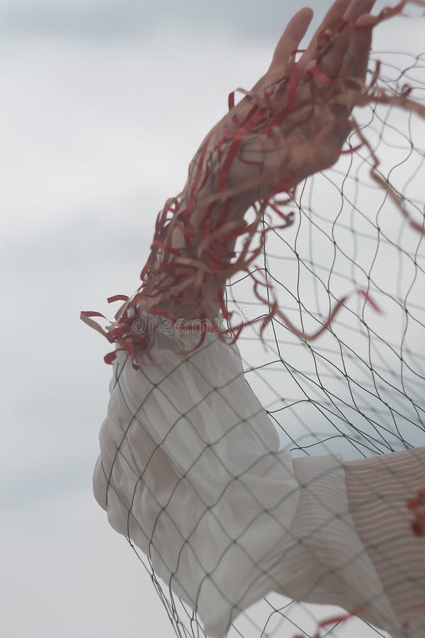 Hand in the Net on the Wind Stock Image - Image of sculpture, spring ...