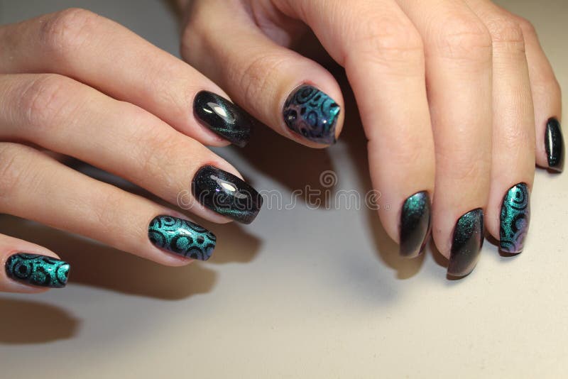 Hand on Hand with Nice Manicure. Shellac Complete Stock Image - Image ...
