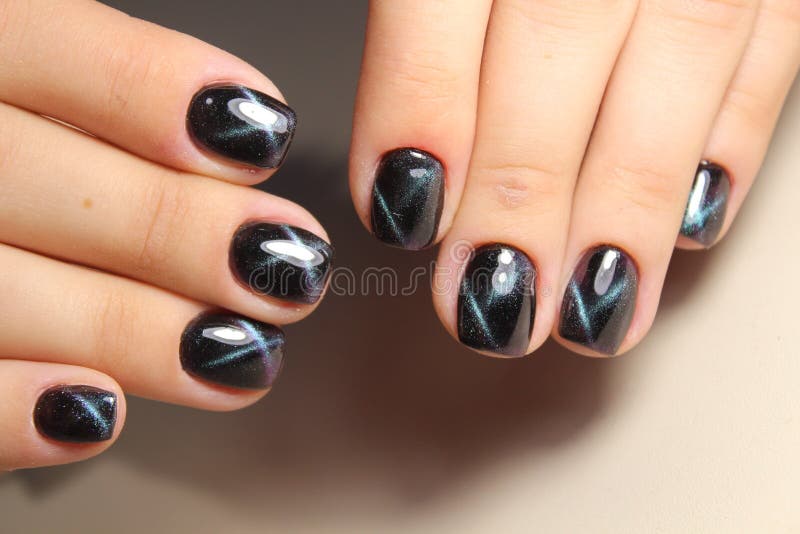 Hand on Hand with Nice Manicure. Shellac Complete Stock Photo - Image ...