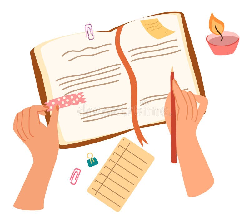 Hand Making Note. Writing Plans on Sticky Memo Notes, Making Schedule ...