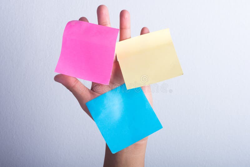 Hand and note paper stock photo. Image of design, business - 108454490