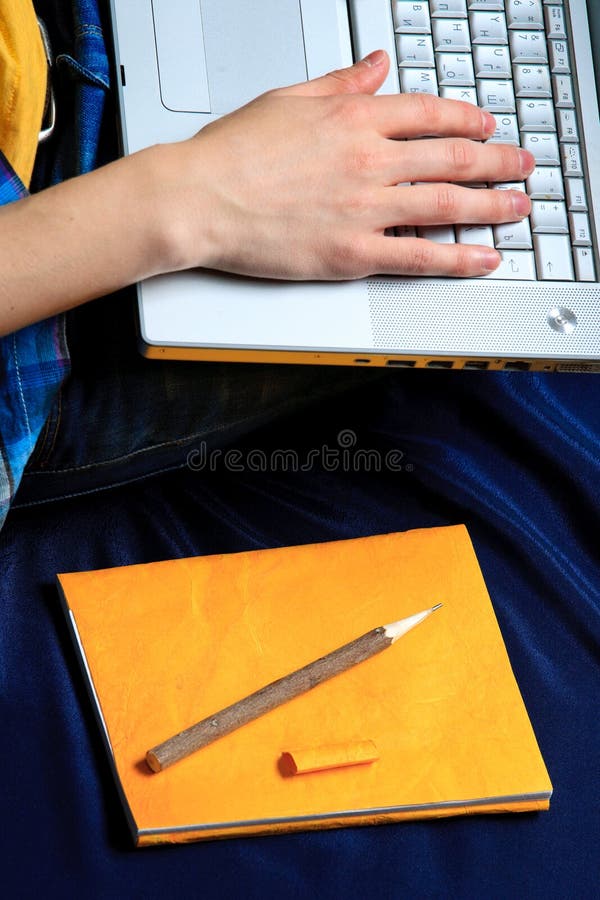 Hand and Notebook. Close Up Stock Photo - Image of book, holding: 21366034