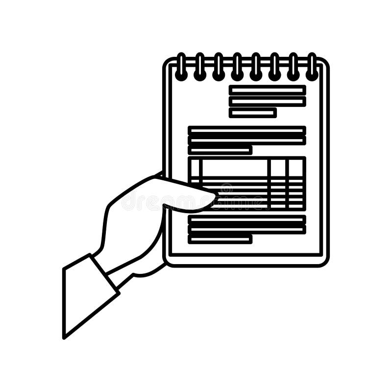 Hand with notepad office stock vector. Illustration of document - 141496994