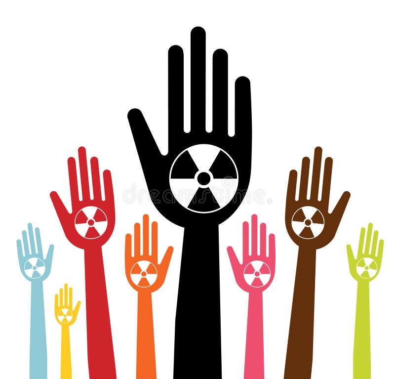 Hand with nuclear concept stock vector. Illustration of fingers - 12078850