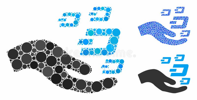 Hand Offer Dash Symbols Composition Icon of Round Dots Stock ...