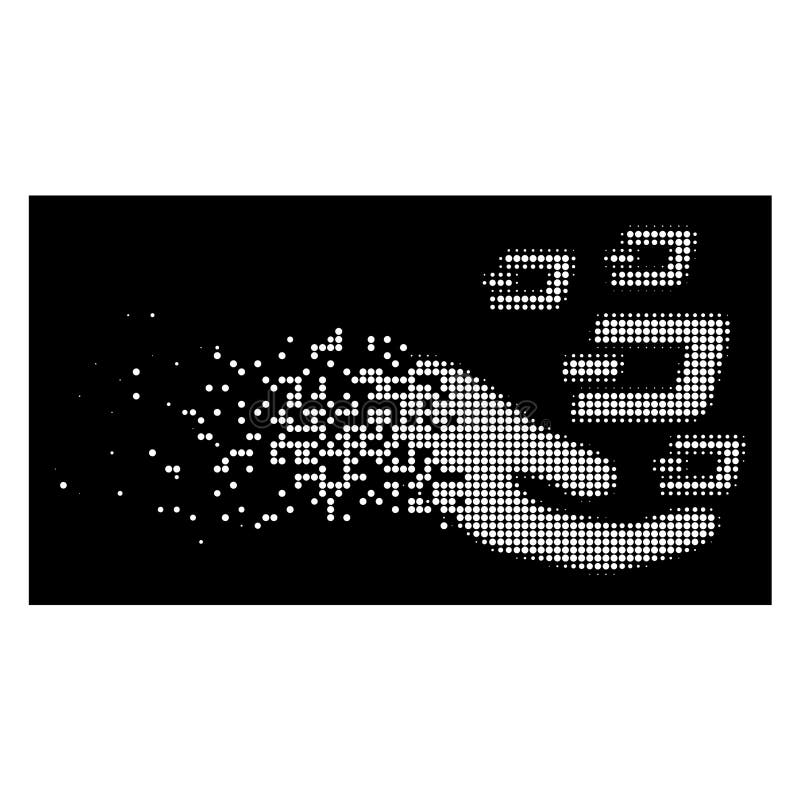 White Disappearing Pixelated Halftone Hand Offer Dash Symbols Icon ...