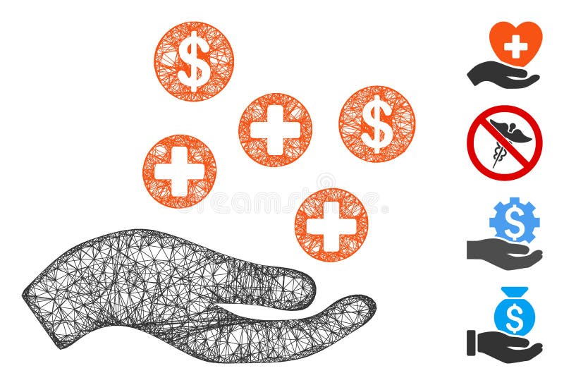 Hand Offer Medical Service Web Vector Mesh Illustration Stock ...