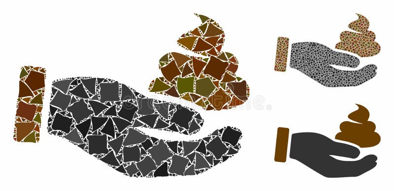 Hand Offer Shit Composition Icon of Rough Pieces Stock Vector ...