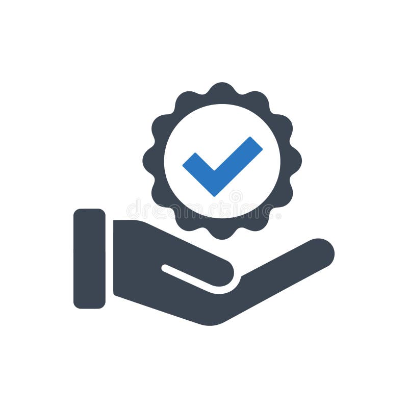 Hand Offering Badge icon stock vector. Illustration of badge - 361696366