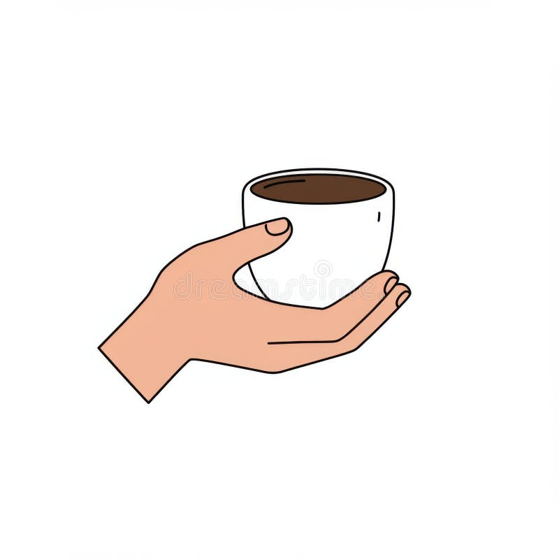 Hand Offering a Cup of Coffee Illustration Stock Illustration ...