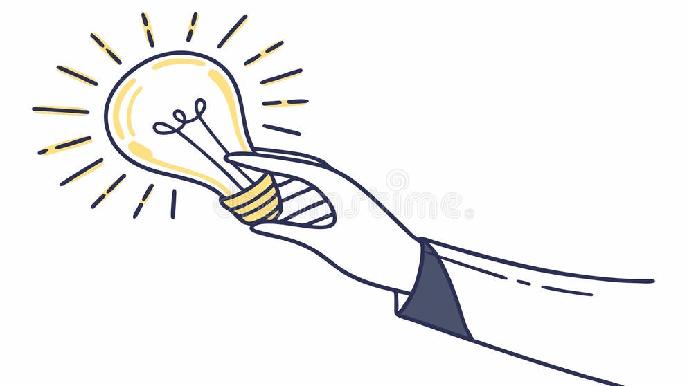 Hand Offering Light Bulb, Sharing Knowledge and Ideas, Vector Design ...