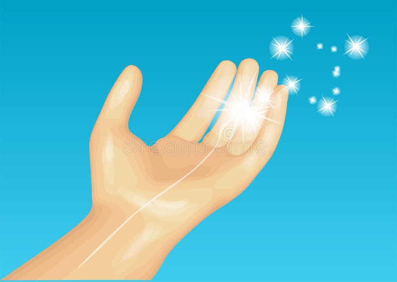 Hand offering light stock illustration. Illustration of offering ...