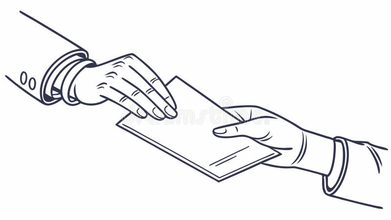 Hand Offering or Receiving Envelope Communication or Transfer Vector ...