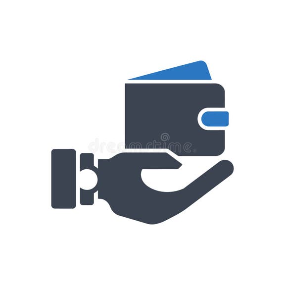 Hand Offering Wallet Icon stock vector. Illustration of transaction ...