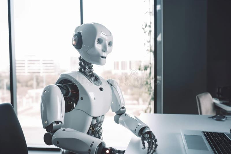 Hand Office Ai Document Laptop Artificial Paper Technology Robot ...