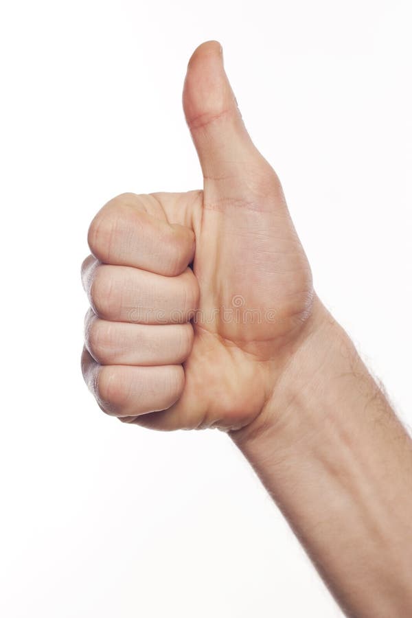 Male Hand Sign with Thumb Up. Stock Photo - Image of thumb, symbol ...