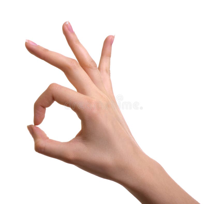 Woman hand ok sign. stock image. Image of finger, circle - 2110301