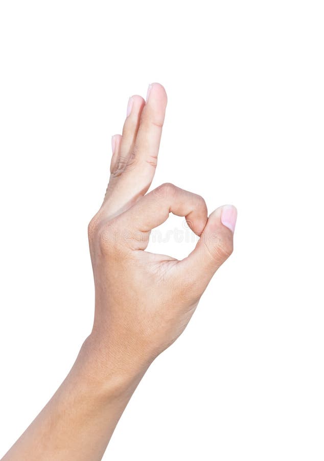 Hand Ok Symbols Showing on White Background Stock Image - Image of ...