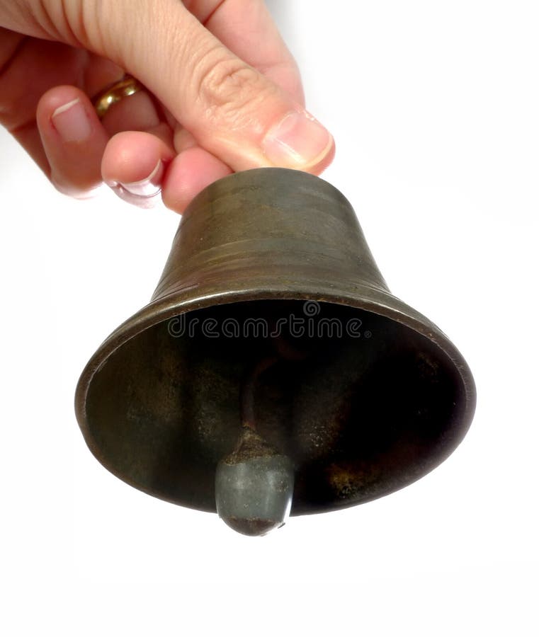 Hand with old bell stock photo. Image of closeup, service - 12074996