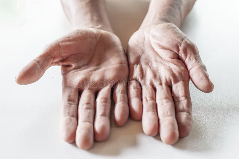 The Hand of the Old Man Who Was Asking for Help Stock Image - Image of ...