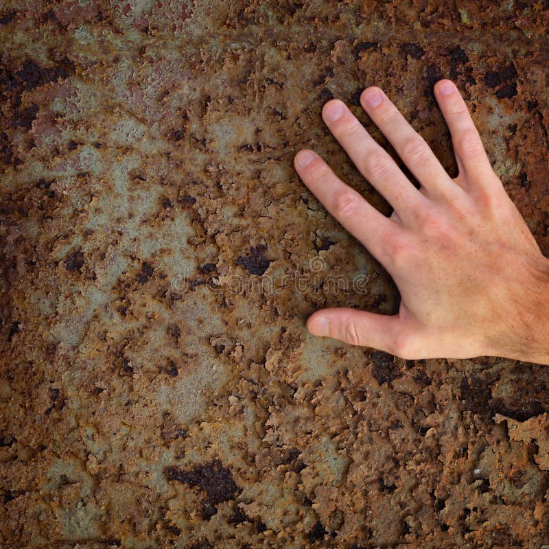 Hand on Old Rusty Metal Surface Stock Photo - Image of ancient, grunge ...