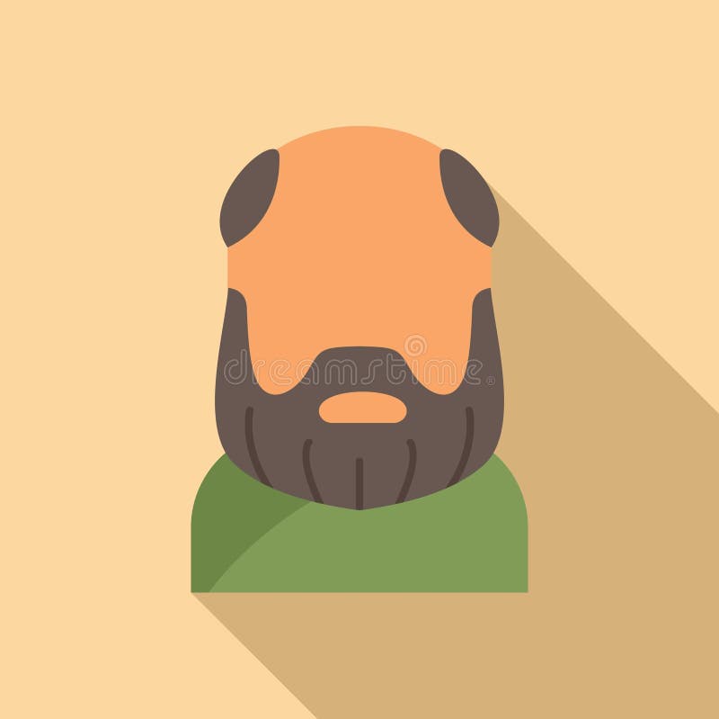 Hand Older Smile Beard Icon Flat Vector. Aged Mature Stock Vector ...