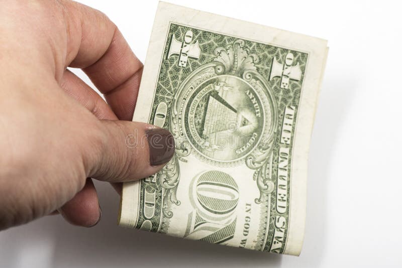 Hand and one dollar stock photo. Image of texture, girl - 49427522