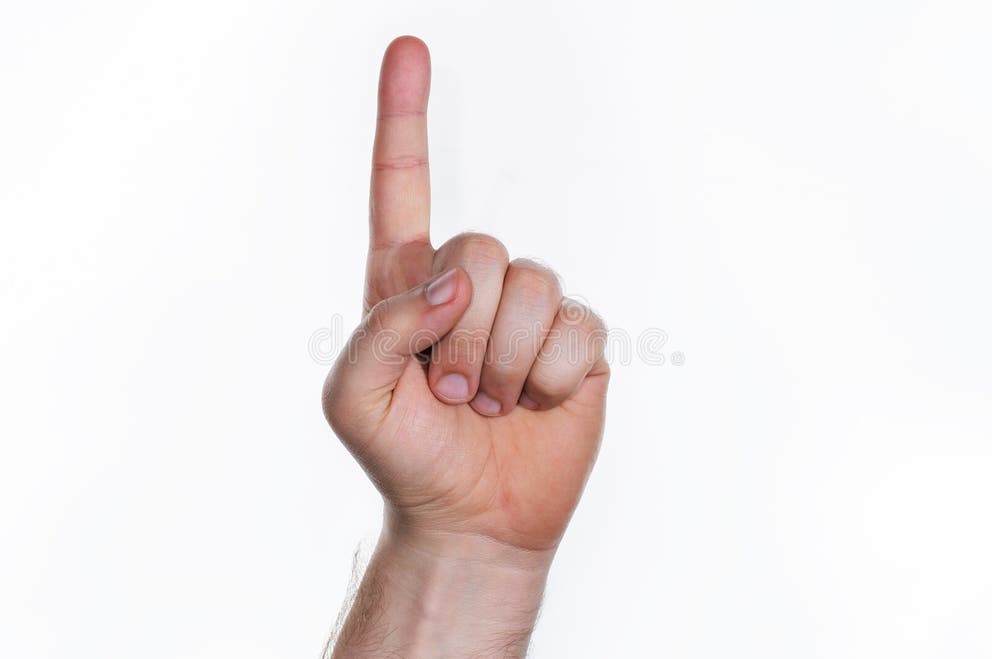 Hand, one finger stock photo. Image of caucasian, communications - 41329018