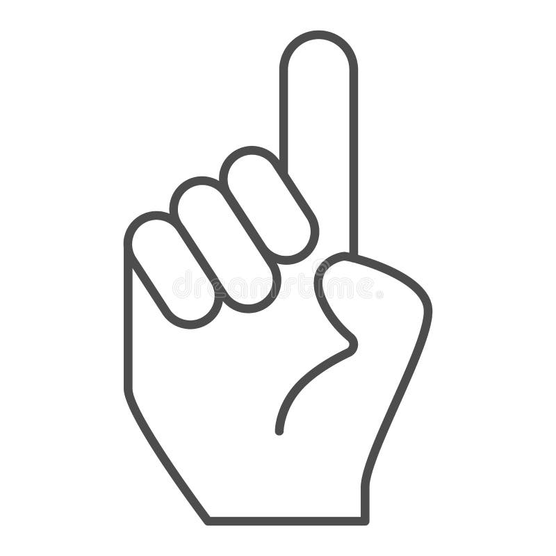 Hand with One Finger Pointing Up Line Icon. Hand with Index Finger Up ...