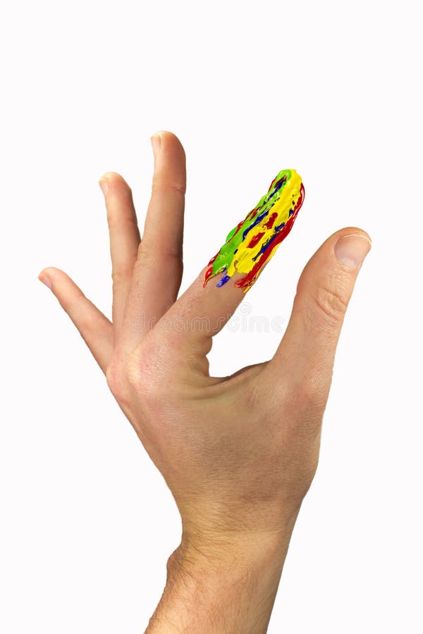 Painted Finger Painting in the Air Stock Photo - Image of creativity ...