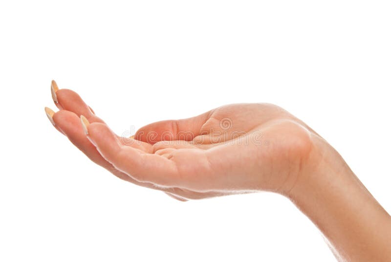 Empty Human Hand (Beauty Woman Hand) Stock Photo - Image of cupped ...