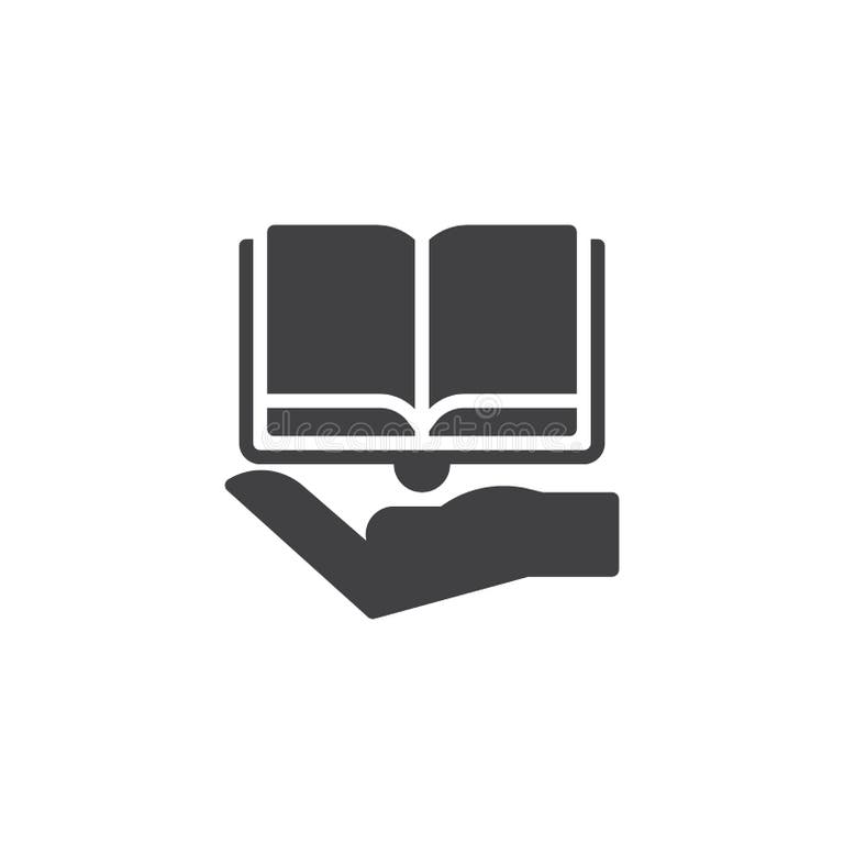 Hand and Open Book Vector Icon Stock Vector - Illustration of logo ...