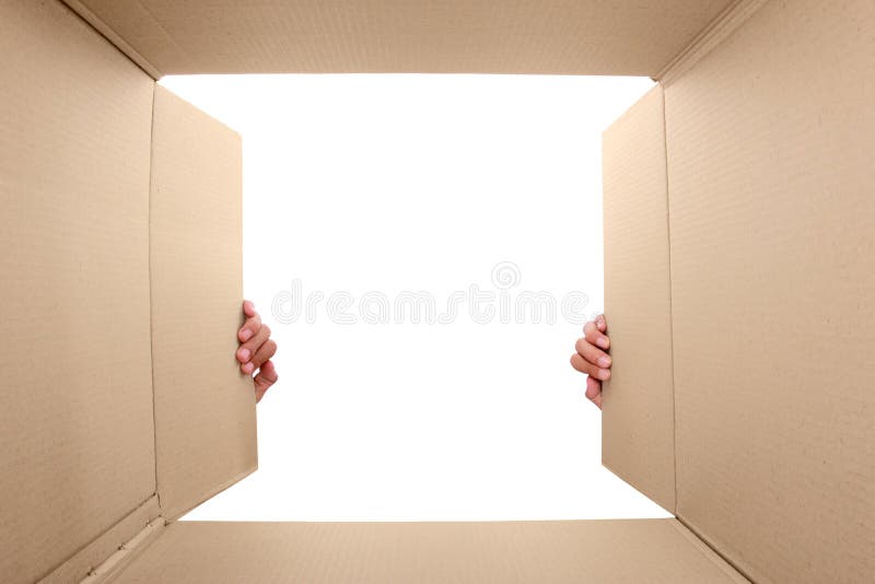 Cardboard box, inside view stock photo. Image of packet - 30688656