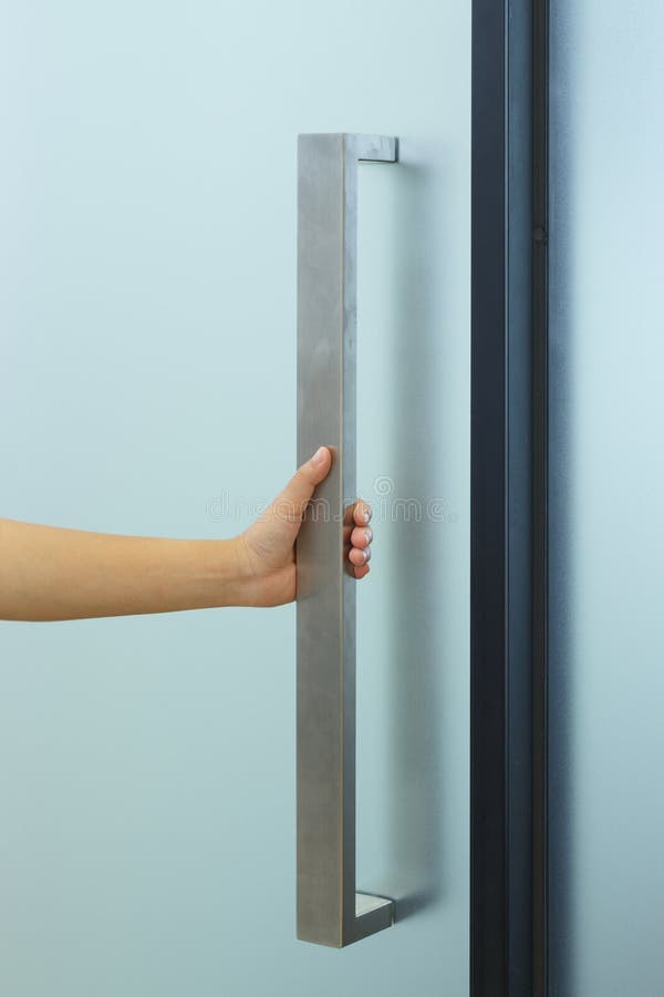 Hand open door stock image. Image of frosted, safety - 45022559