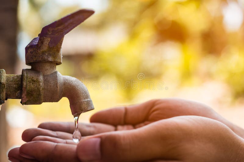 Hand Open Drinking Tap Water Stock Photo - Image of hygiene, dirty ...