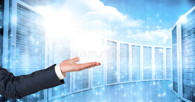 Hand Open Presenting Servers Stock Photo - Image of light, room: 109018352