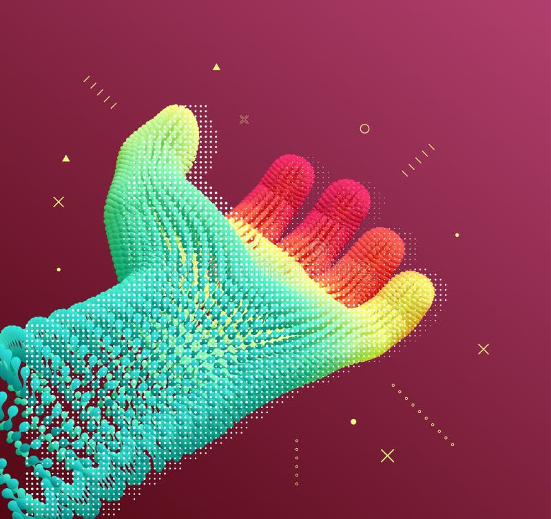 Hand Open and Ready To Help. Human Arm Giving. Connection Structure ...