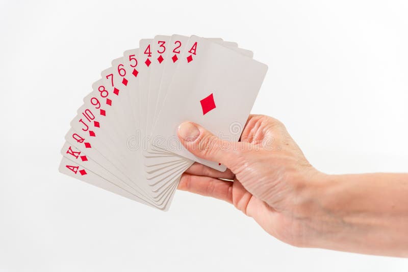 Hand with Open Red Cards in Fan Stock Photo - Image of artist ...