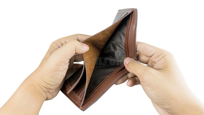 Hand Open Wallet without Money and Nothing Stock Photo - Image of ...