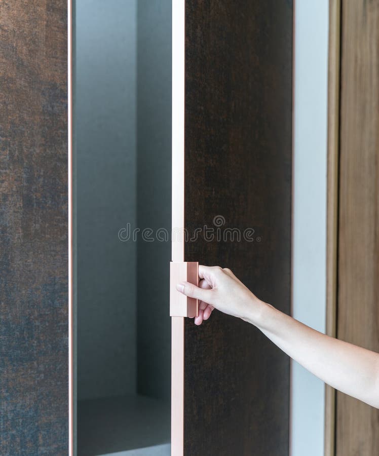 Hand Open wardrobe stock photo. Image of drawer, concept - 154241616