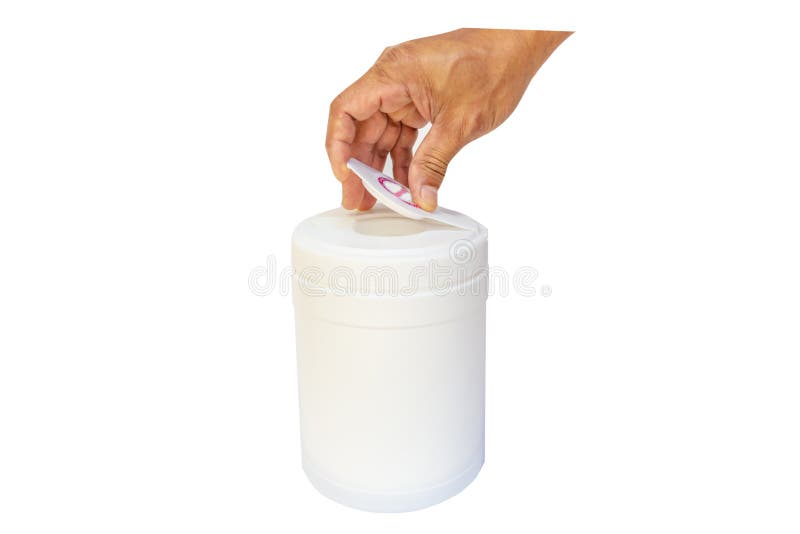 Hand Open White Plastic Box on White Background Stock Photo - Image of ...
