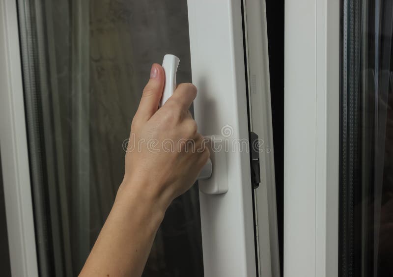 Hand open window stock photo. Image of natural, handle - 206218150
