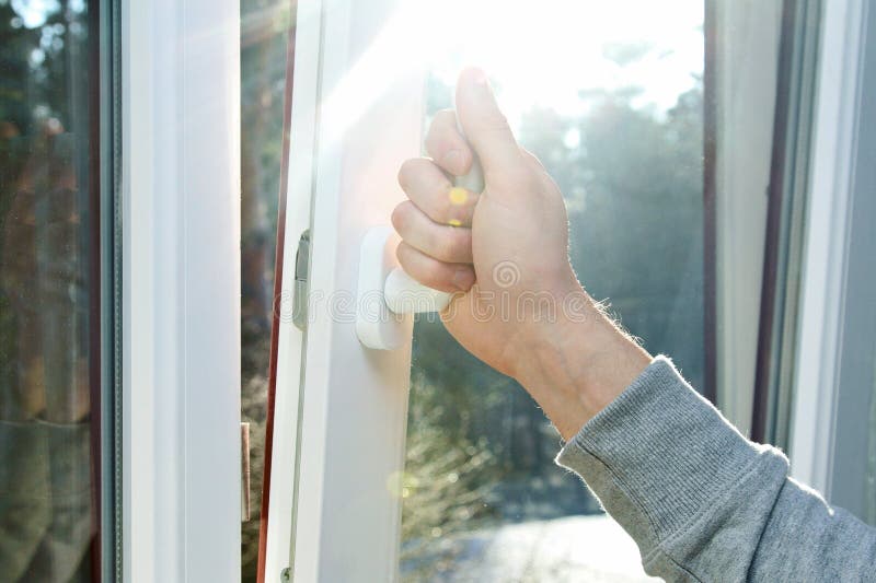 Hand open window stock image. Image of sunshine, construction - 37145715