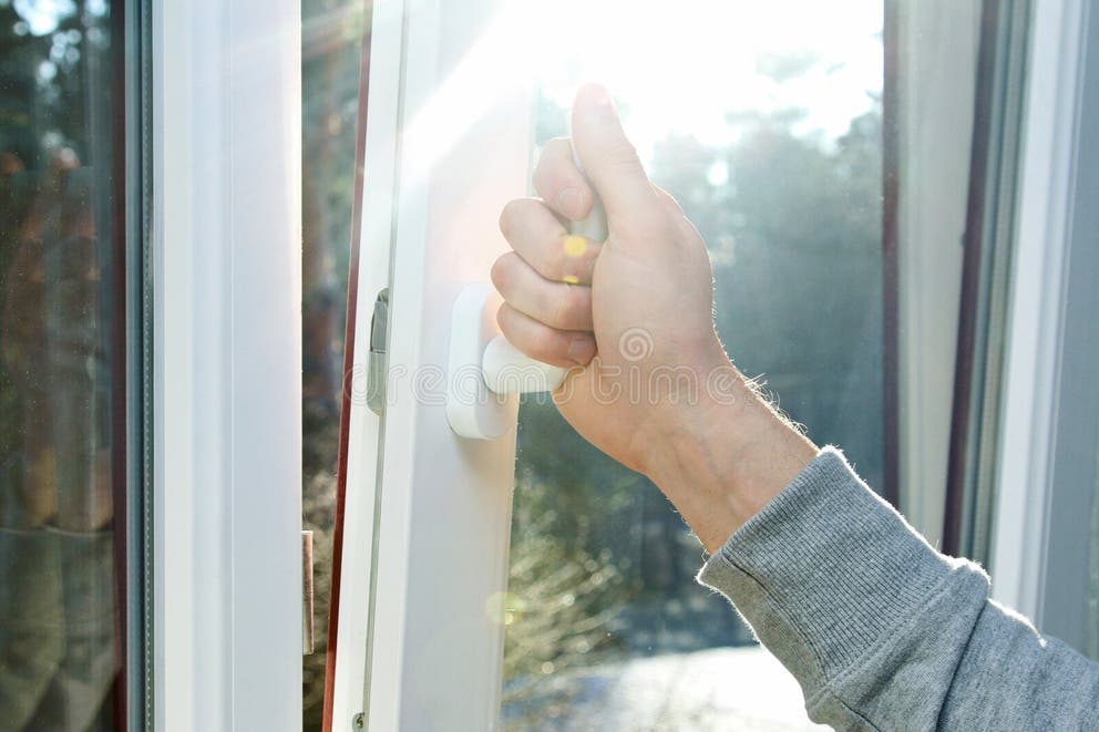 Hand open window stock image. Image of sunshine, construction - 37145715