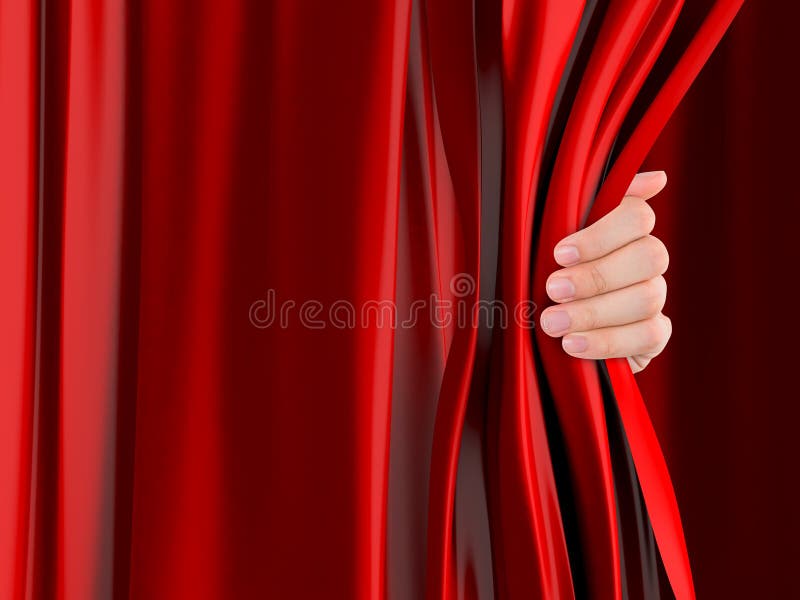 Hand Opening Curtain stock image. Image of elegant, interior - 36009909