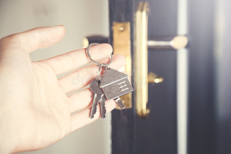 Hand is Opening the Door the Key Stock Image - Image of security, open ...